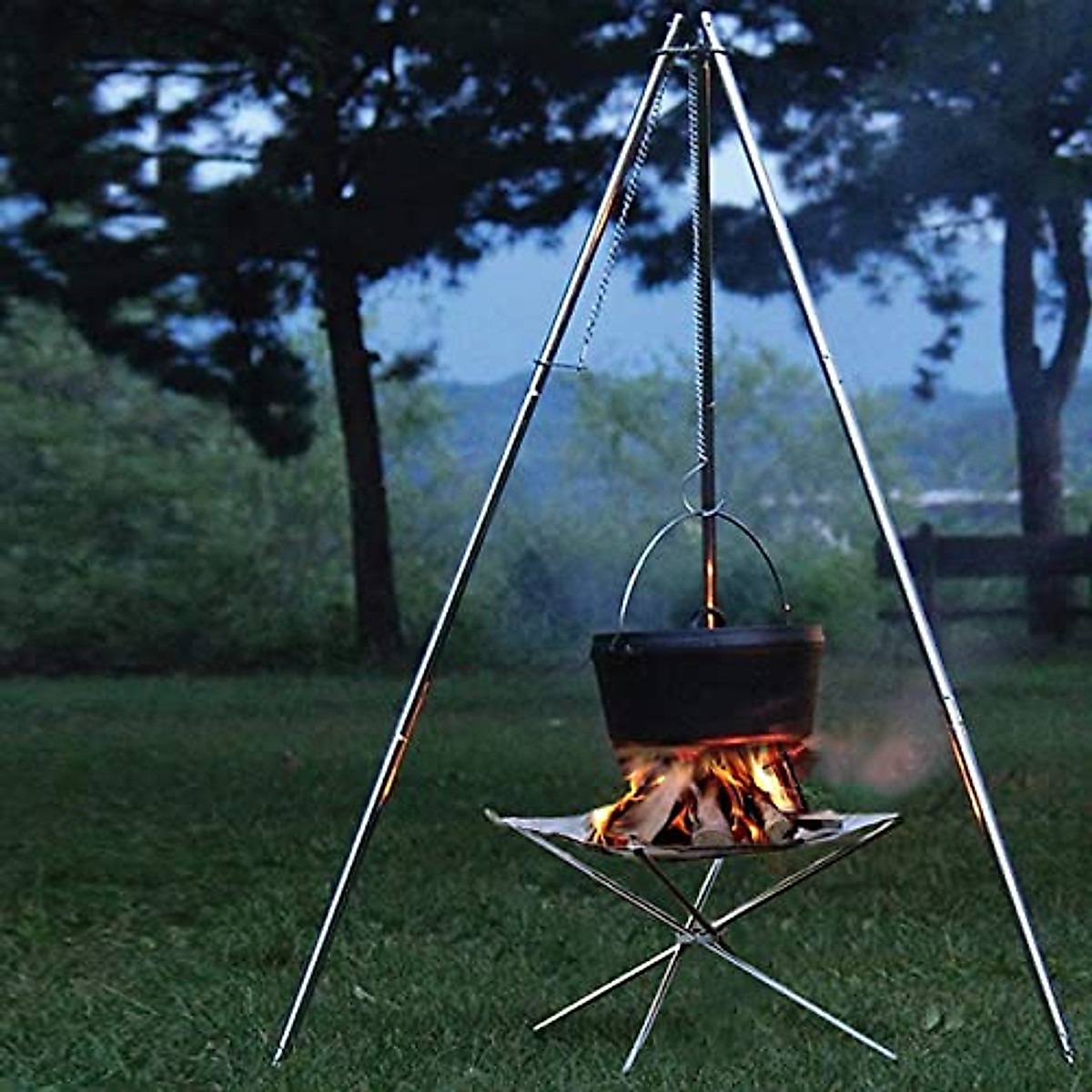 22" Portable Outdoor Fire Pit Collapsible Stainless Steel Mesh Fire Pit Collapsible Fireplace Portable Outdoor Fire Burning Table Camping Fire Grill Stainless Steel Campfire Grill Outdoor Wood Burning