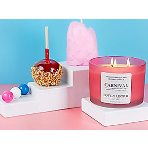Grape Candle | Bubble Gum Candle | Cotton Candy Candle | Fun Candles | Luxury Soy & Beeswax Candles for Home | 16 oz. Large Jar 3 Wick Candle | Cool Candles