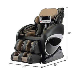 Osaki OS-4000T | Black | 2D S-Track Full Body Massage Chair | Zero Gravity | Body Scanning | Space Saving | Full Body Air Bag Compression. | Lumbar Heating | Foot Roller