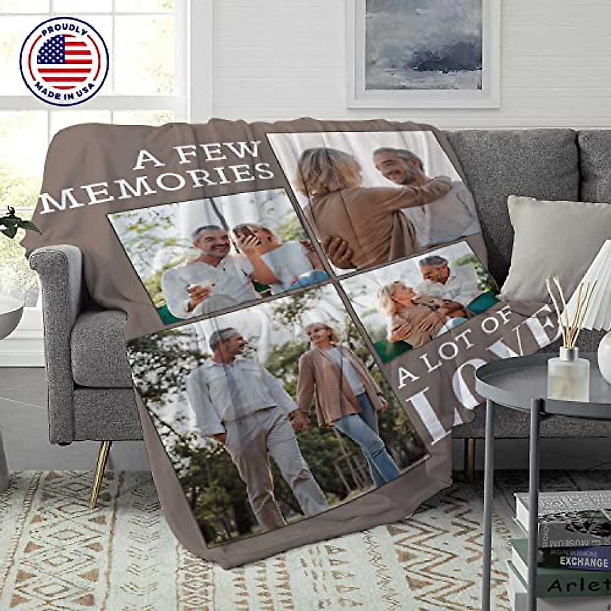 Magimagine Custom Collage Blanket Gift , Personalized Photo Blanket for Family, Unique Gifts for Christmas/Anniversary/Birthday/ Wedding/Souvenir