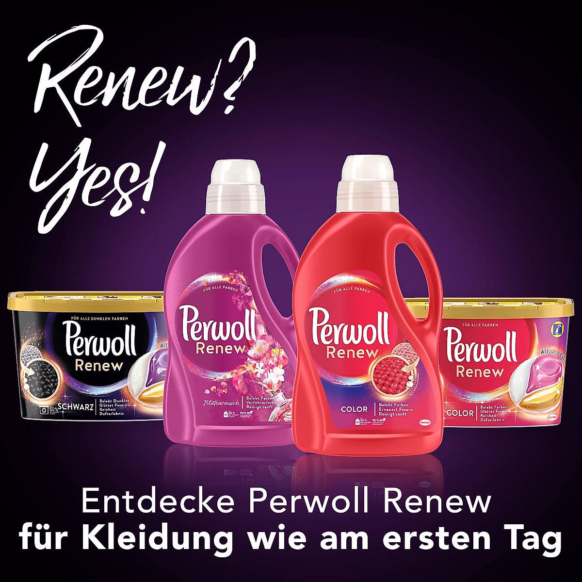 Perwoll Renew Black, Detergent For All Dark Colors, Strengthens Fibers and Improves Color (25 Washes)
