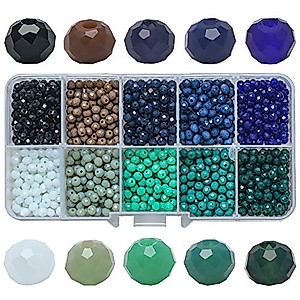 Glass Beads for Jewelry Making, 2000pcs Faceted Rondelle Crystal Beads 4MM Multicolored Spacer Beads for Bracelets Necklace Earrings DIY Beading Crafts