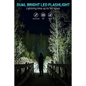 Mregb Power Bank,Solar Charger,36800mAh 5V3.1A QC 3.0 Dual 2 USB Port Built-in Powerful Flashlight IPX7(Black)