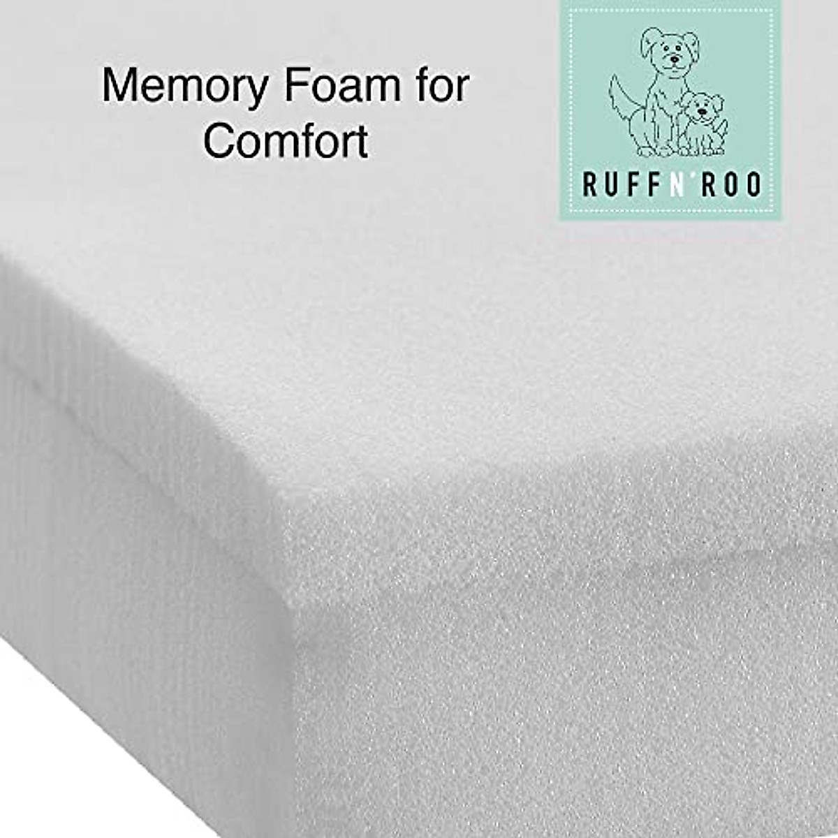 Classic Brands Ruff n' Roo X-Large Waterproof Bolster Cotton and Memory Foam Dog Bed with Non-Slip Bottom, Grey