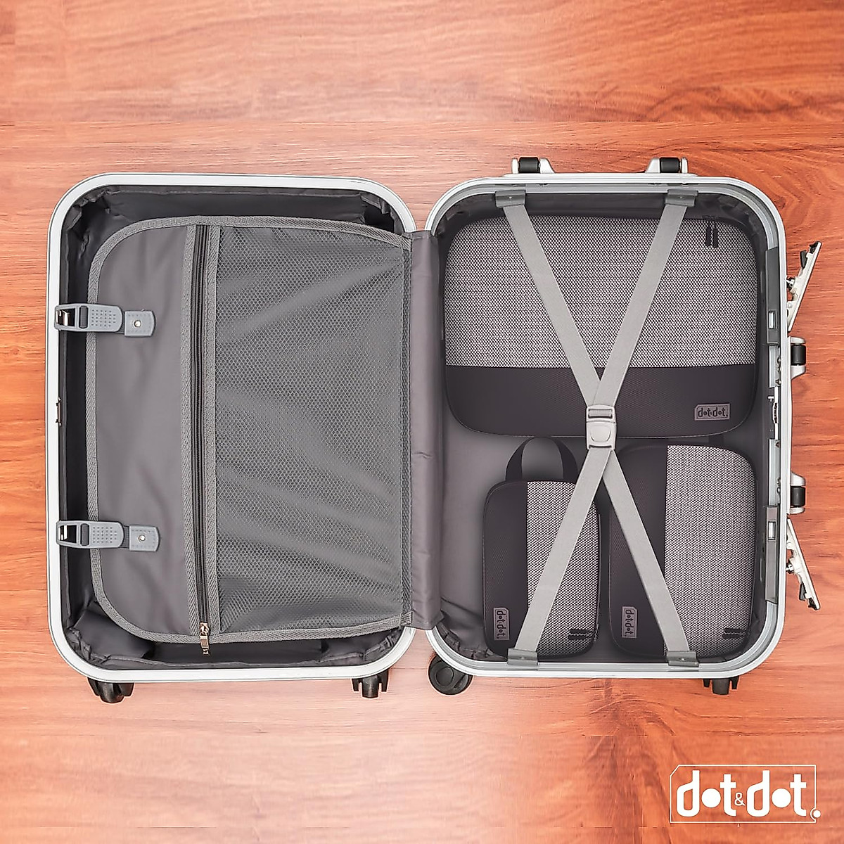 4pc Small Compression Packing Cubes for Suitcases - Carry-on & Compression Cubes - Luggage Packing Bags for Travel