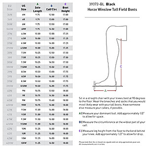HORZE Winslow Tall Field Boots - Black - 6.5R