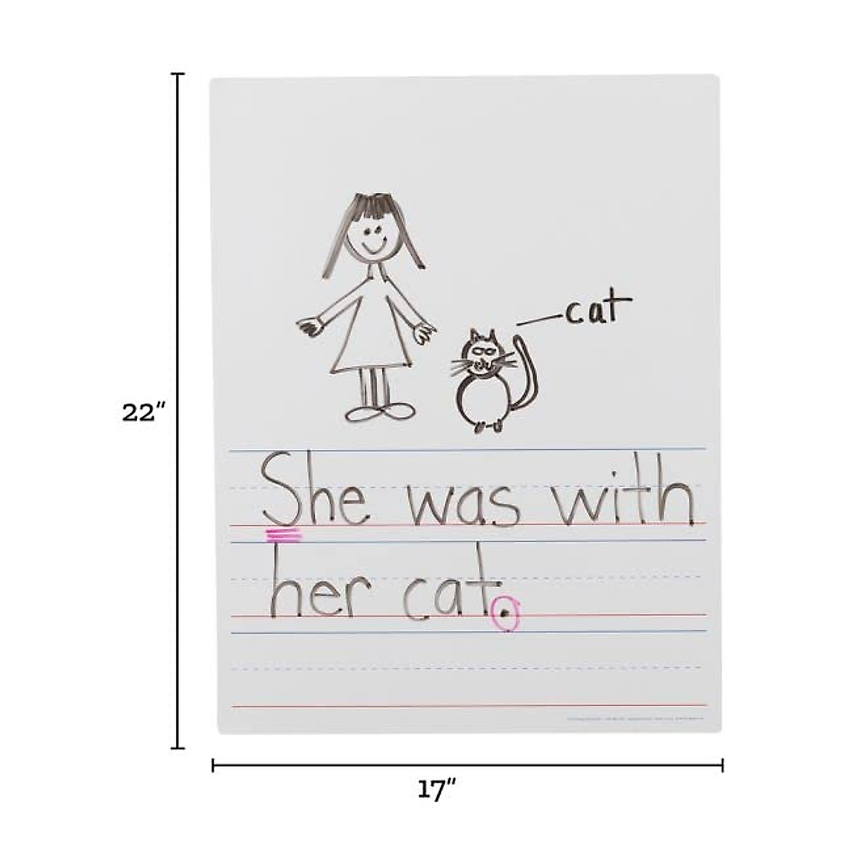 Really Good Stuff Jumbo Dry Erase Magnetic Draw and Write Page - 1 Sheet, 17" x 22" | for Whiteboard or Fridge, Classroom Essentials & Must Have | Home, School, & Office