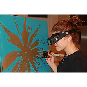 Headband Magnifier Headset - Magnifying Visor with 4 Real Glass Optical Lens Plates (1.5X, 2X, 2.5X, 3.5X)