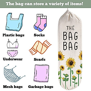 WELLBANEE 2Pcs Sunflower Plastic Bag Holder for Kitchen, The Bag Bag, Plastic Bag Organizer- PB001