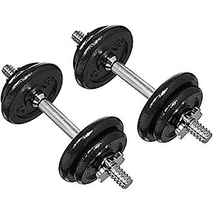 Amazon Basics Adjustable Dumbbell Weight Set with Case, 38 pounds, Black