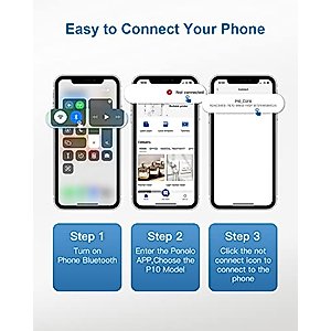 Label Maker, POLONO P10 Mini Label Printer, Portable Wireless Connection Label Maker Machine with Tape, Multiple Templates Available for Smartphone Easy to Use Office Home Organization Kitchen Storage