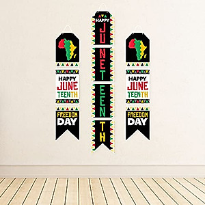 Big Dot of Happiness Happy Juneteenth - Vertical Paper Door Banners - Freedom Day Party Wall Decoration Kit - Indoor Door Decor