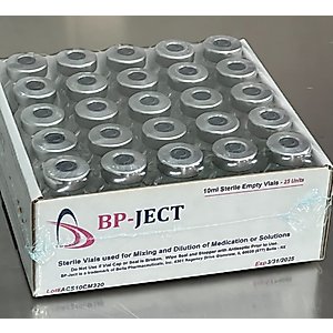 10ml Sterile Molded Clear Vials 25pk Silver