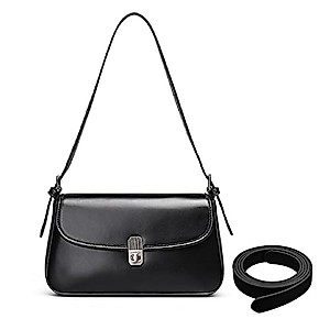 PS PETITE SIMONE Small Black Shoulder Bag for Women Brianna Trendy White Mini Purse Shoulder Handbag