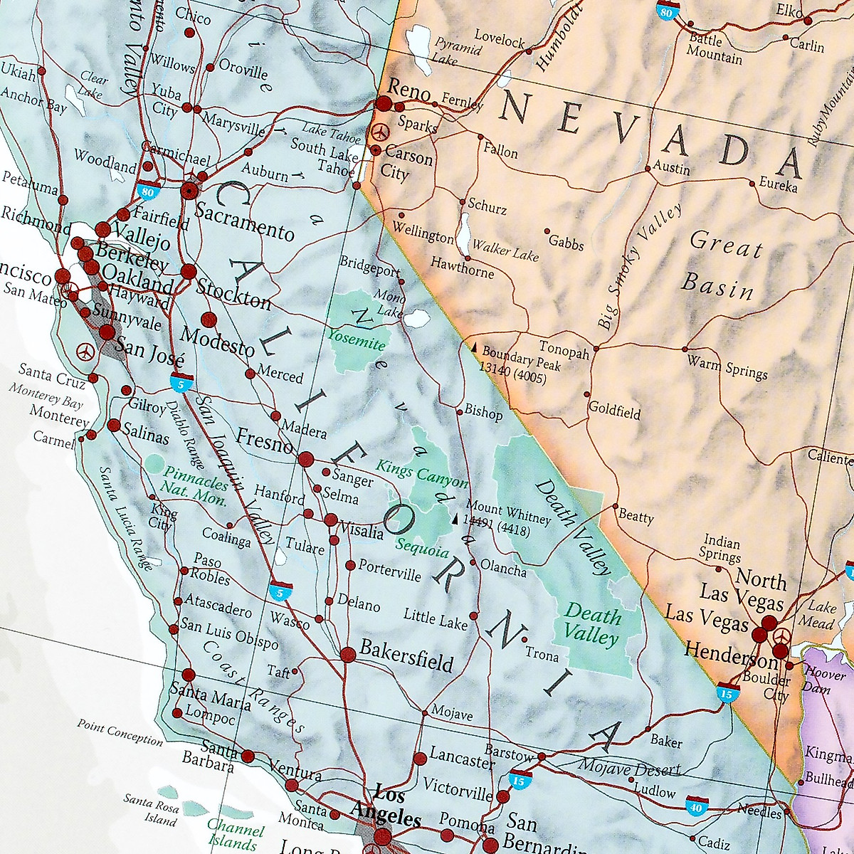 Maps International Classic USA Wall Map - Map of The USA Poster - Front Lamination – 24 x 36