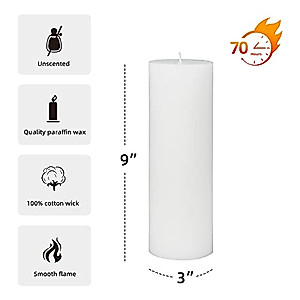 Zest Candle Pillar Candle, 3 by 9-Inch, White
