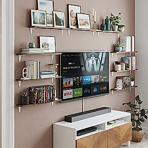 Wallniture Arras Floating Shelves for Wall Decor, 24" Bookshelf for Living Room Decor, Kitchen Organization and Storage Shelves, Bedroom Wall Shelf Set of 9, Walnut