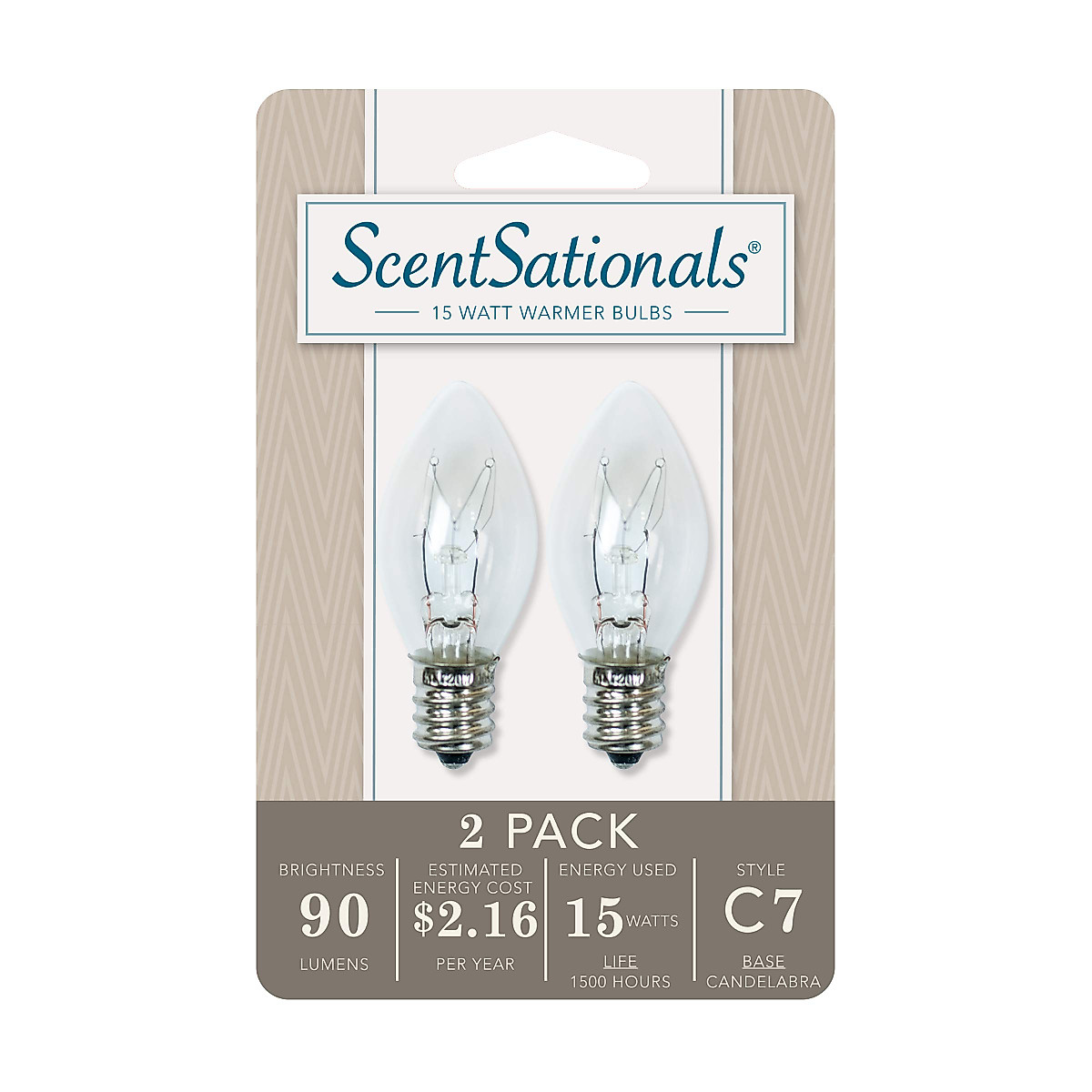 Scentsationals 15 Watt Wax Warmer Light Bulb - 15 Watt Light Bulbs for Wax Warmers, Wax Warmer Light Bulb Replacement - Style C7 Bulbs for Plug-in Wax Warmers - Pack of 12 Wax Warmer Bulbs, Clear