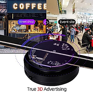 CACACOL 3D Circle App Hologram Advertising Fan 224 Lights 16.5" Wi-Fi Holographic LED Fan Creative Advertising Design Store Sign