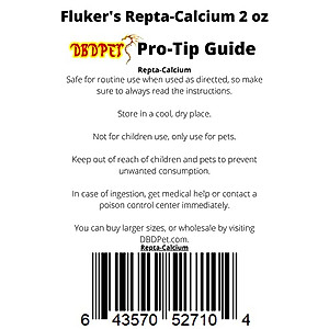 DBDPet Fluker's Repta Calcium with Vitamin D3 Reptile Supplement 2oz - Includes Attached Pro-Tip Guide