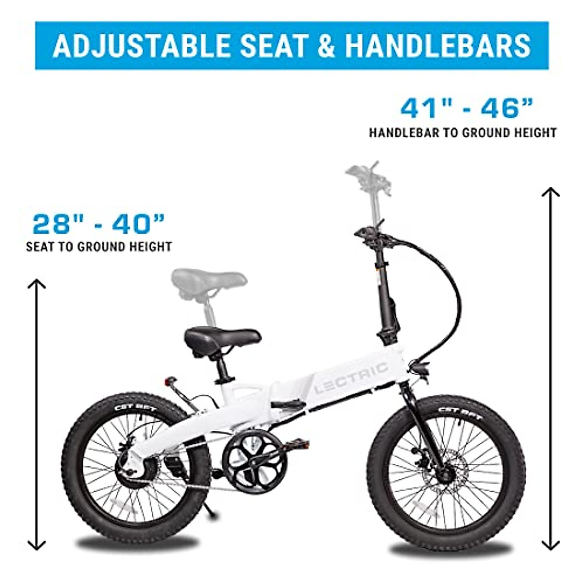 LECTRIC XP™ Lite Electric Bike | Adult Folding Bikes - Weighs Only 46lbs | 40+ Mile Range w/ 5 Pedal-Assist Levels | 20mph Top Speed - Class 1 and 2 eBike (Arctic White)