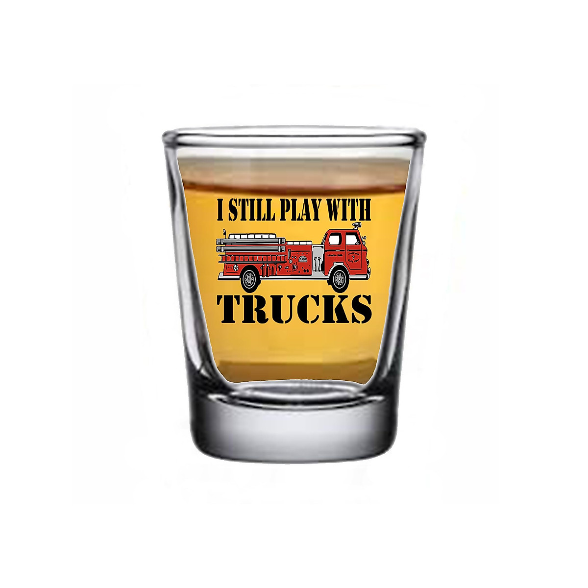 Rogue River Tactical Funny Firefighter Still Play With Fire Trucks Shot Glass Gift For Fire Fighter Firefighter FD Fire Department
