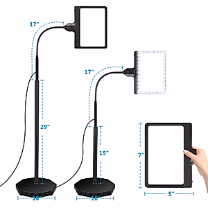 5X Magnifying Glass with Light and Stand, 36 LED Dimmable Floor Magnifying Lamp, 3-in-1 Adjustable Lighted Magnifier for Reading, Sewing, Crafts, Close Work etc