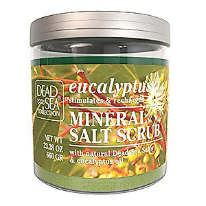 Dead Sea Collection Salt Body Scrub - Large 23.28 OZ - with Eucalyptus - Exfoliating Effect - Includes Organic Essential Oils and Natural Dead Sea Minerals