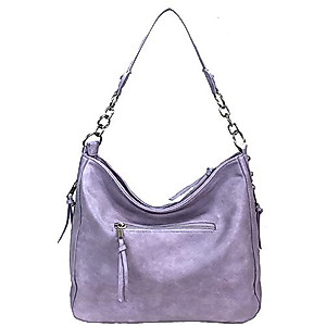 ZzFab Laser Cut Bling Hobo fashion CCW Bag Faux Leather Concealed Carry Purse Lavender