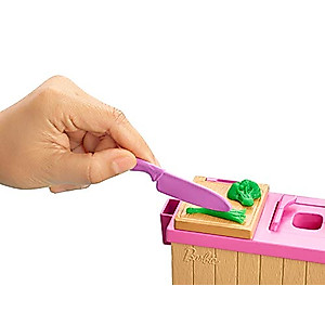 ​Barbie Noodle Bar Playset with Brunette Doll, Workstation and Accessories