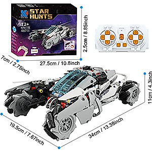 STEM Toys Building Toys RC Car Building Kit, 4WD Remote Control Car Building Kits for Boys and Girls 8-12 Years Old, Rechargeable Toy Building Sets RC&App Control Model Car Kits Gift (467 PCS)