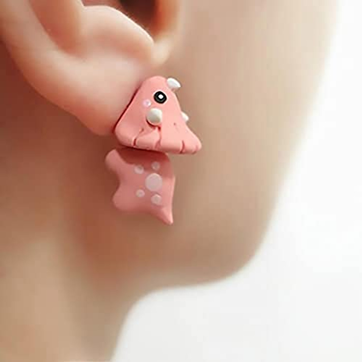 BTSEURY Stud Earrings for Girls Women,Earrings Simple, Cute Animal Bite Earring Fashion 3D Animal Clay Handmade Polymer Animal Earrings