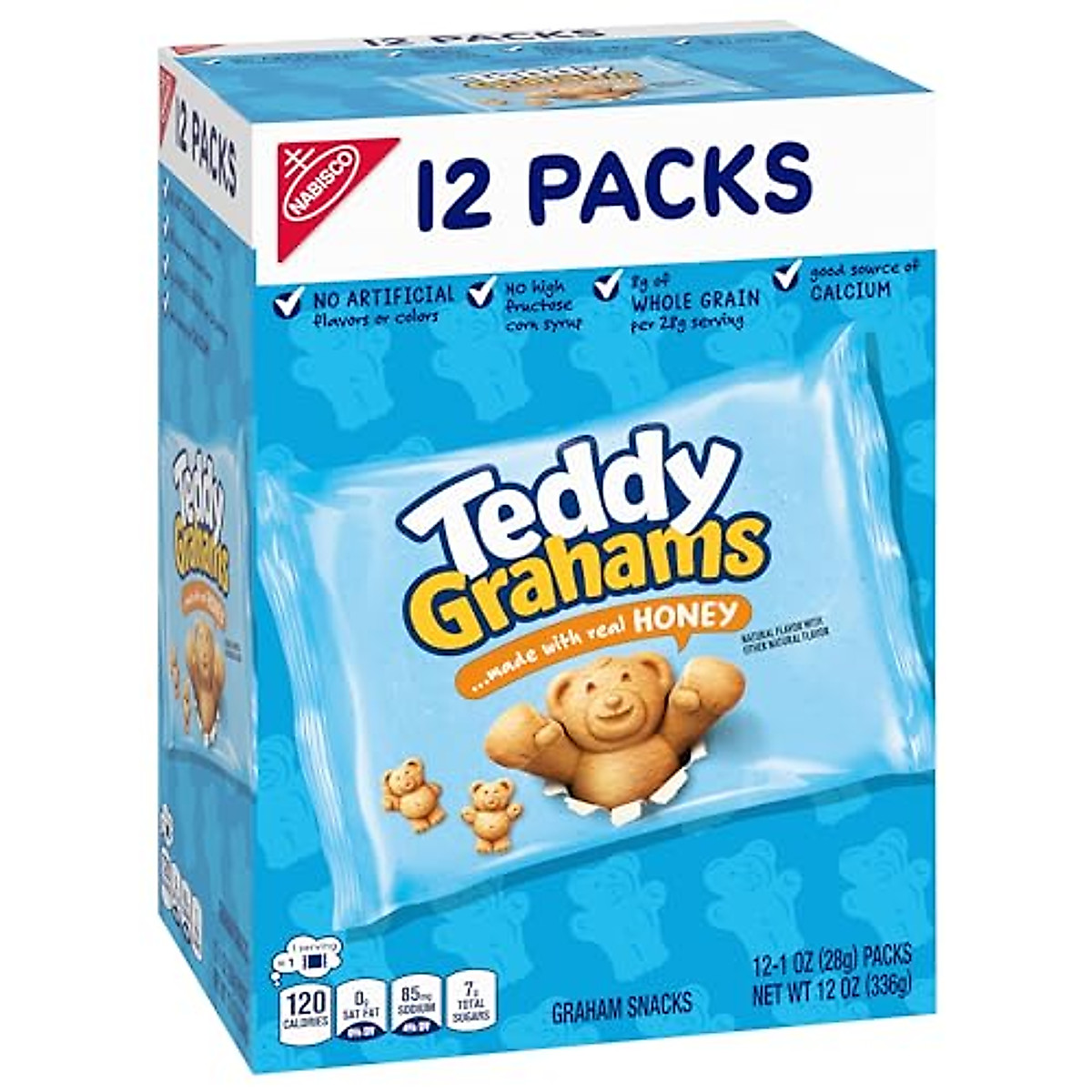 Teddy Grahams Honey Graham Snacks, 48 Total Snack Packs (4 Boxes)