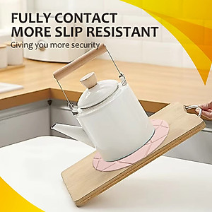 Pillercules Silicone Trivets for Hot Dishes Pots & Pans, Silicone Pot Holders Hot Pads for Kitchen Counter, Silicone Trivet Mat Hot Plates to Protect Table, Pink Trivet Set of 3, MoiTri