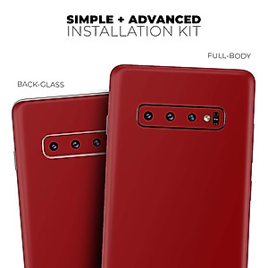 DesignSkinz Solid Dark Red Protective Vinyl Decal Wrap Skin Cover Compatible with The Samsung Galaxy S20 (Screen Trim & Back Glass Skin)