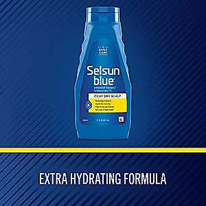 Selsun Blue Itchy Dry Scalp Anti-Dandruff Shampoo, Extra-Hydrating Formula, Pyrithione Zinc 1%, 21 Oz