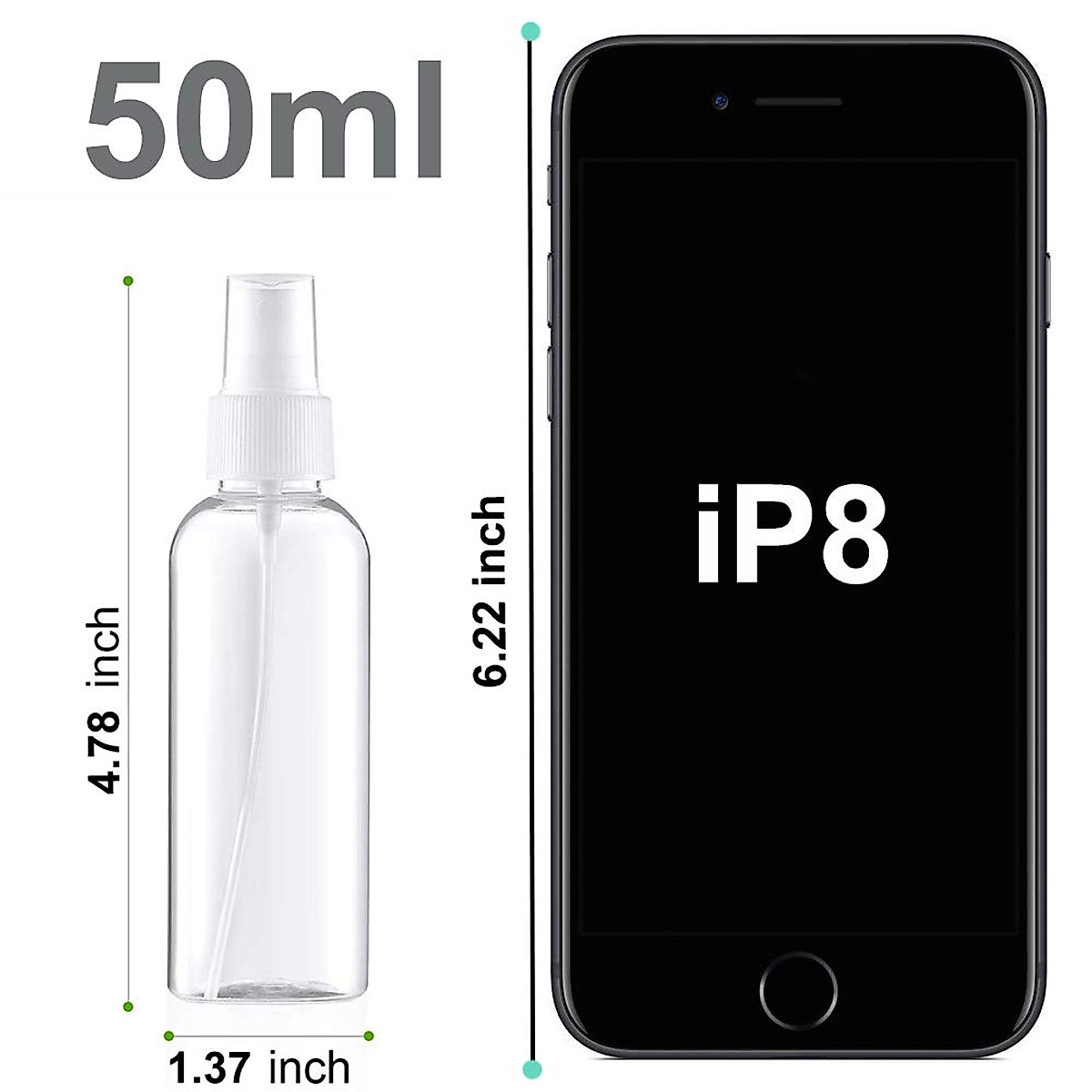 3 Pack 50ml Fine Mist Mini Spray Bottles Plastic, Pump Spray Cap Refillable Reusable Empty Atomizer Spray Bottles Travel,Suitable for Liquid (professional 1.69oz)