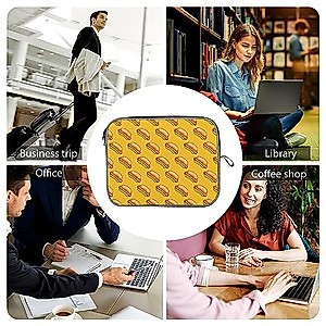 Funny Hot Dog Lover Pattern Laptop Sleeve Case Protective Notebook Carrying Bag Travel Briefcase 14inch