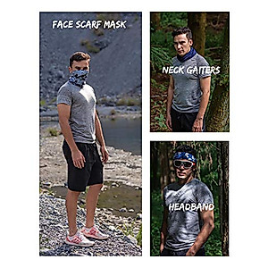 SUPREAKER 6 Pack Camo Cooling Neck Gaiters for Men Summer, Silk Bandana UV Protection for Motorcycle Hiking, Head Scarf face mask Cover Outdoor Windproof