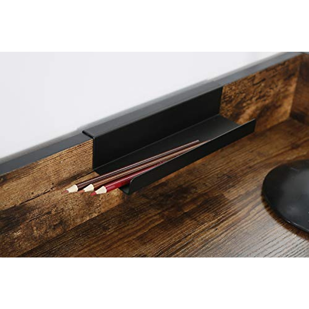 JJS 48" Home Office Computer Laptop Desk with Drawers, Modern Wooden Compact Study Writing Desk with Privacy Panel and Storage for Small Space, Rustic Brown