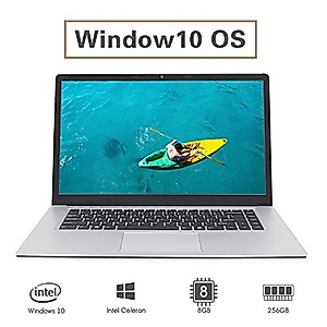 2020 15.6-inch Laptop 6G + 256G, celeron J3455 high-Performance Quad-core CPU, 2PCS 4500mAh can Work continuously for 6-8 Hours, WiFi, HDMI, Bluetooth 4.0, Windows 10 (Silver 6G+256G)