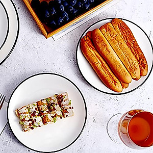 AWHOME 12 Pieces of Simple Design Ceramic Tableware Set, 4 Pieces of 10-inch Dinner Plate, 4 Pieces of 8-inch Dessert Plate, 4 Pieces of 6-inch Cereal Bowl Service for 4