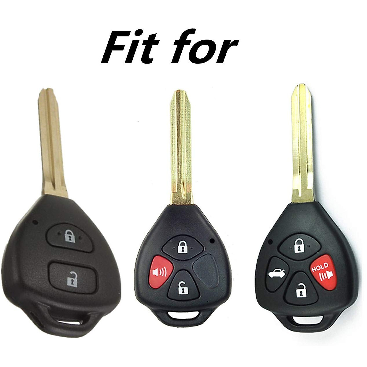 WFMJ Black Carbon Fiber Silicone 2 3 4 Buttons Remote Smart Key Chain Cover Case For Toyota Camry Avalon Corolla Matrix RAV4 Venza Yaris 4Runner Land Cruiser Scion iQ tC xB xD Pontiac Vibe