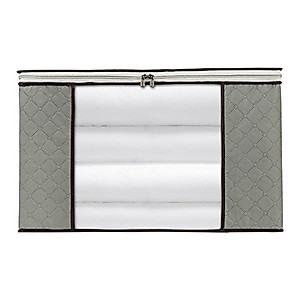 2 Pack Foldable Large Storage Bags 24 x 16 x 14 (L x W x H) inch for Comforter Quilt Blanket Clothes with Clear Window & Handles - Easy to Fit King Size Comforter Set - Closet Under Bed Organizer