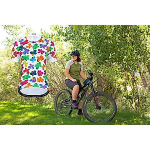 Green Blue Mountain Bike Jersey Women Short Sleeve Ladies Cycling Jersey Cycle Shirt Biking Top M S