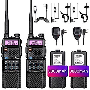 TIDRADIO GM-5R GMRS Radio, Two Way Radio GMRS Repeater Capable, with 3800mAh Battery, Dual Band Scanning Receiver and NOAA Weather & Alarm GMRS Handheld Radio(2 Pack)