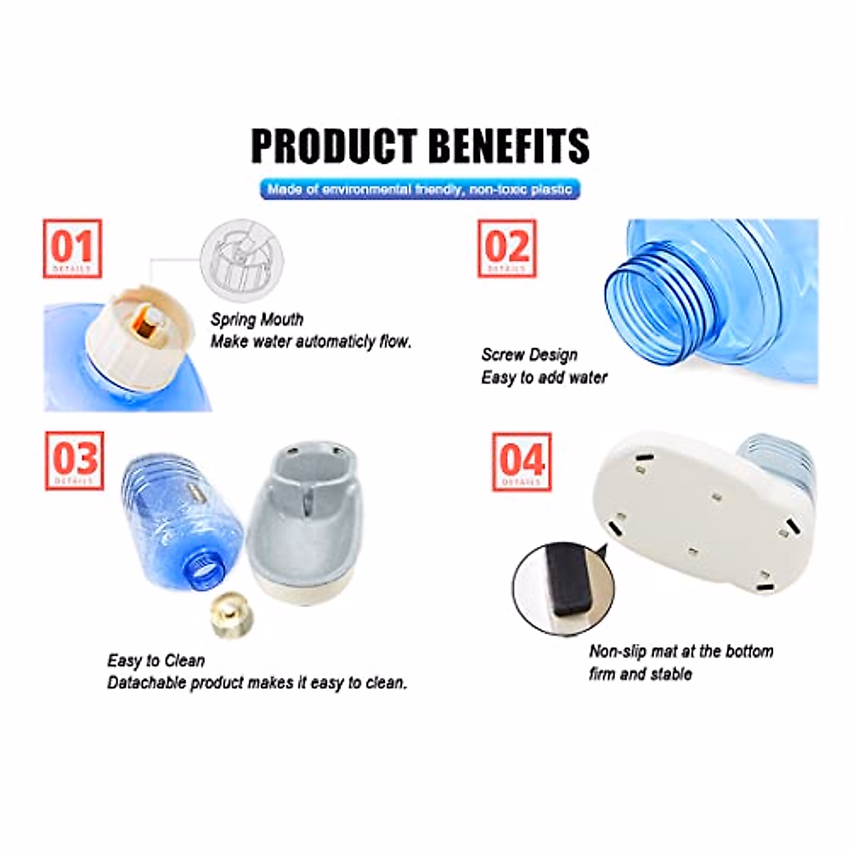 Ika Omnis Automatic Dog Cat Feeder and Water Dispenser Set with Food Scoop for Small/Medium Pet Puppy Kitten - Big Capacity 1 Gallon x 2