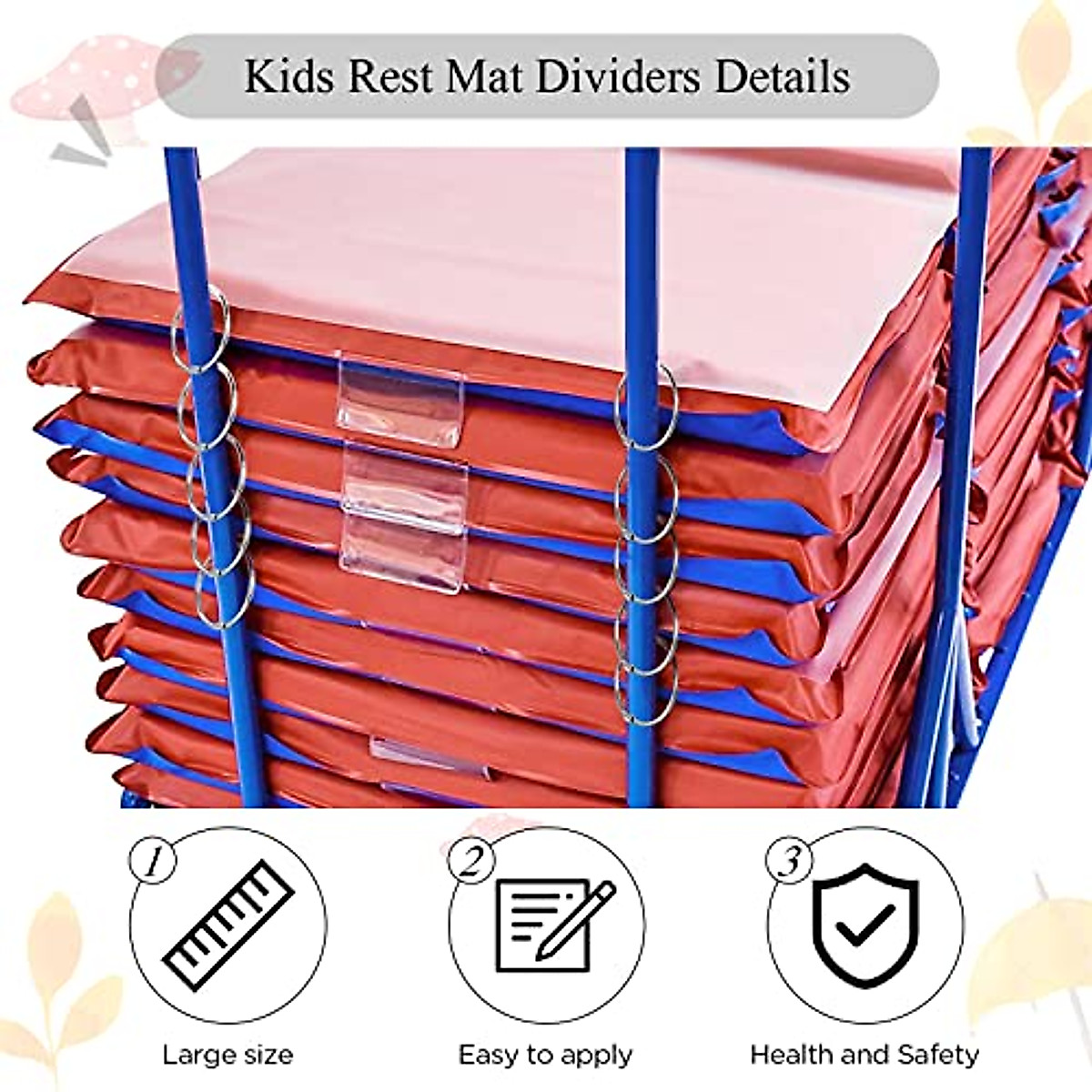 5 Pieces Nap Rest Mat Dividers Kids Folding Sleeping Mats Storage to Keep Daycare Preschool Separating Toddler Nap Sleep Mats Clean