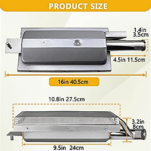 Ceramic Infrared Searing Burner for Blaze Grills, Stainless Steel 14,000 BTU,Upgrade Accessory Part Replaces Left Side Burner of Blaze Gas Grills