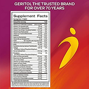 Geritol, Multivitamin Supplement, Contains B-Vitamins, Antioxidants, Vitamins C, E & D and Iron, 26 Essential Vitamins and Minerals, Gluten-Free, Non-GMO, No Artificial Sweeteners, 40 Tablets